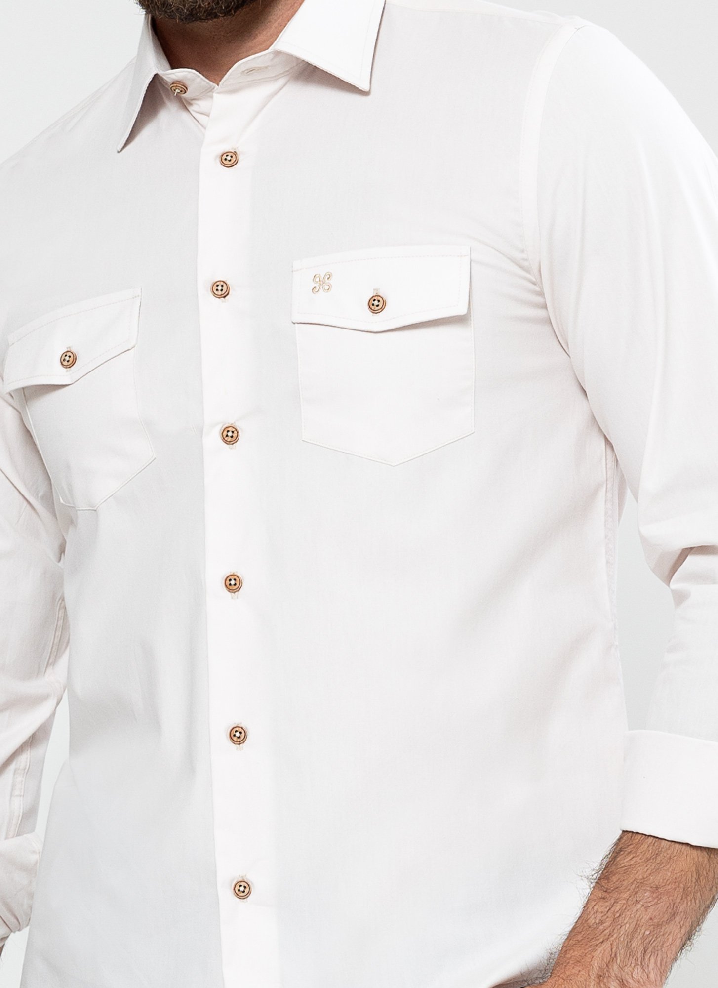 Camisa Safari Com Dois Bolso Happy